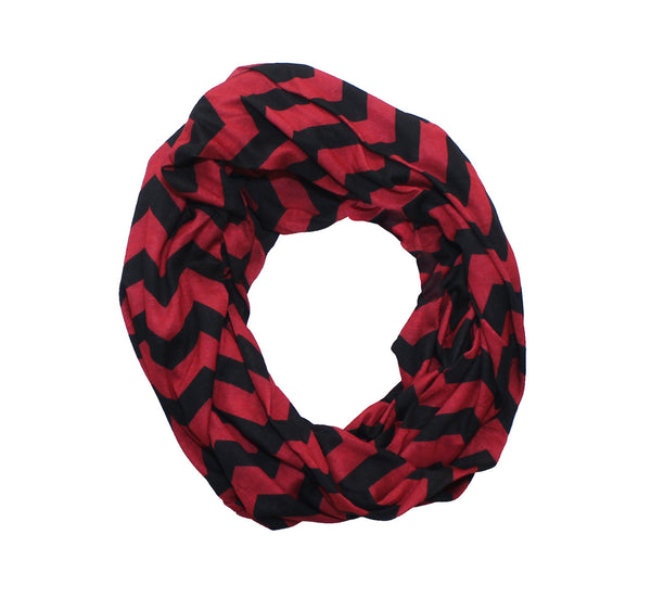 Red & Black Chevron Infinity Scarf – Tradition Scarves
